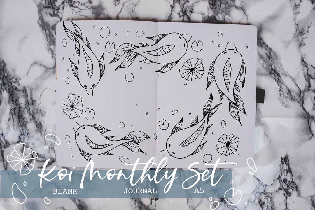 Koi Fish Journal Printable Set | for Journal or Planner | Any Month - Etsy