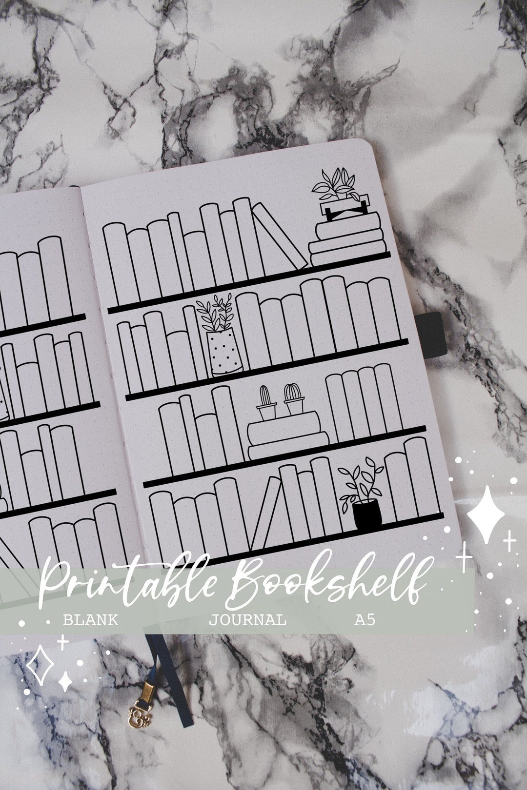 Printable Bookshelf Reading Tracker Planner TBR Spread Digital Download ...