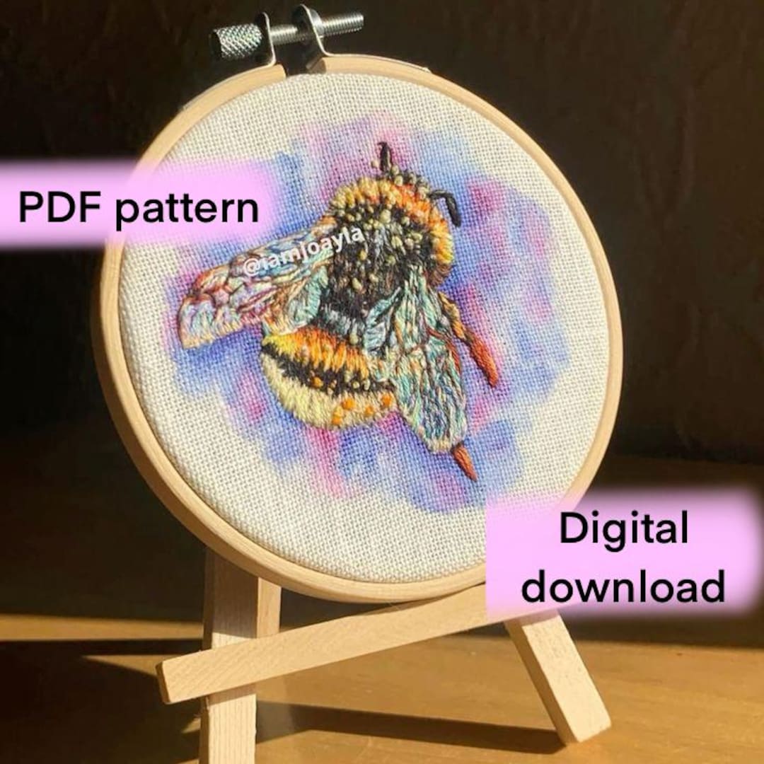 PDF Hand Embroidery Bee Pattern PDF Download Template - Etsy