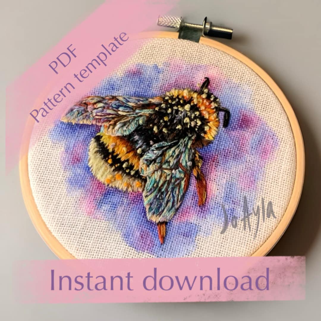 PDF Hand Embroidery Bee Pattern PDF Download Template - Etsy
