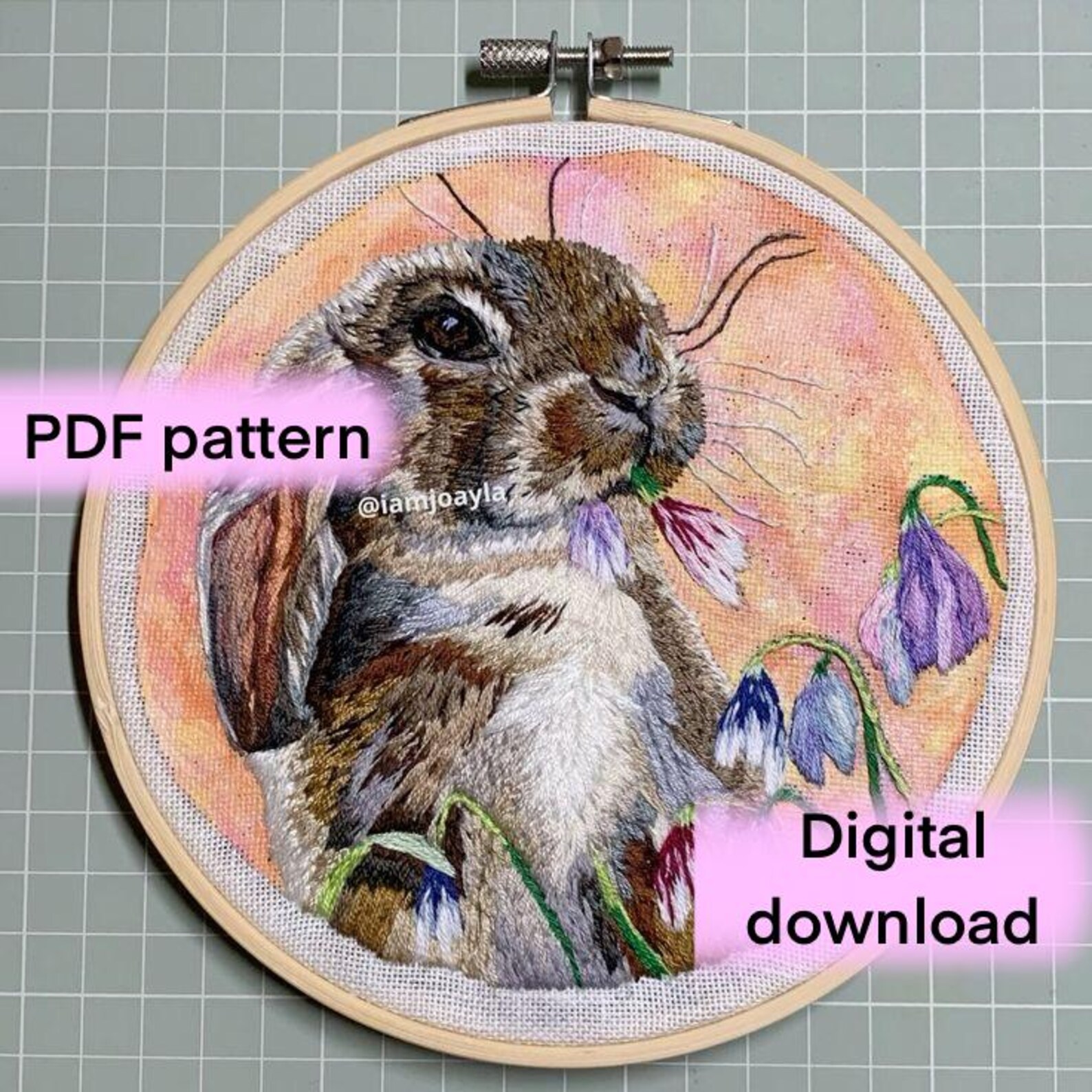 Hare Wild Rabbit Hand Embroidery Pattern Pdf Digital Download - Etsy