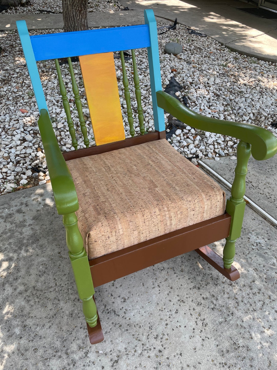 Colorful Vintage Rocking Chair Desert: Custom Painted - Etsy