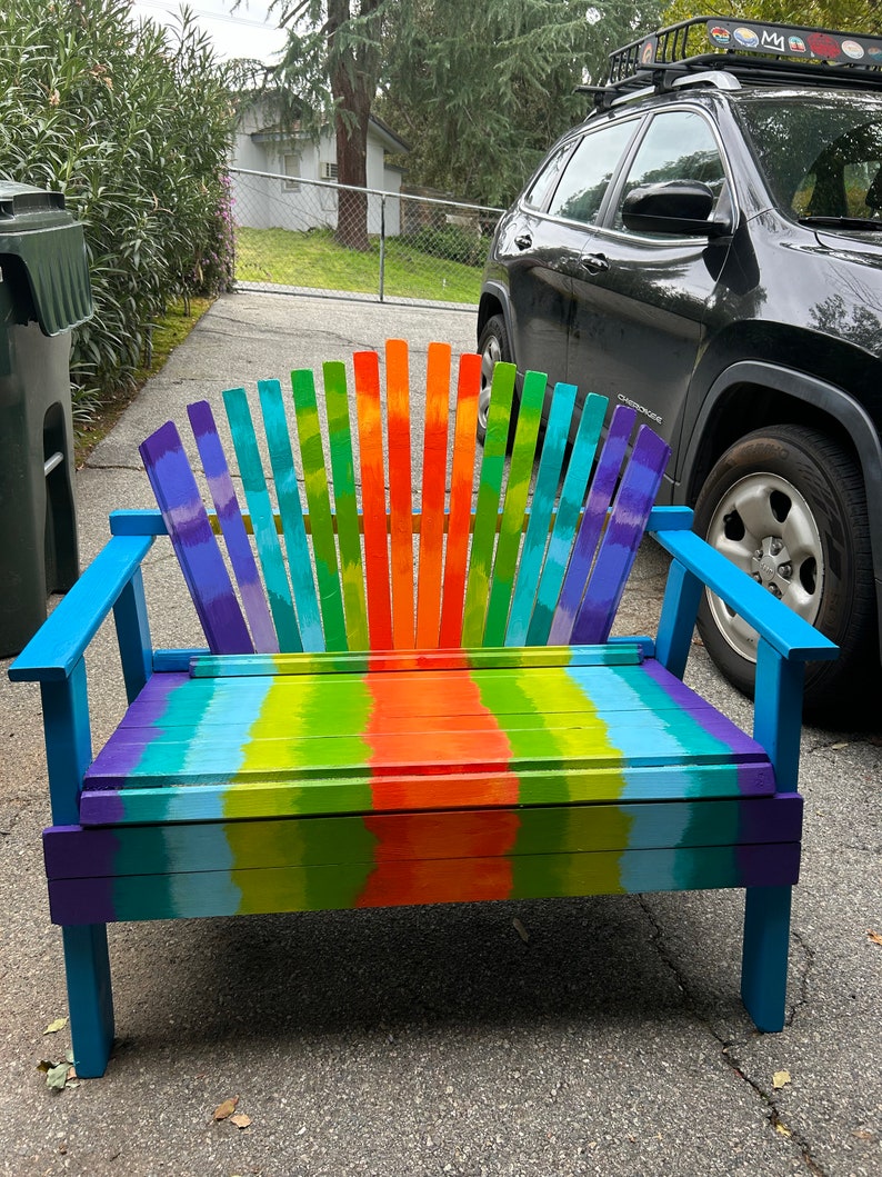 Colorful Patio Seating Tie-dye: Custom Painted - Etsy