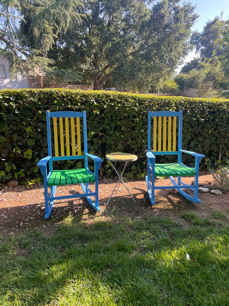 Colorful Rocking Chair Tie-dye: Custom Painted - Etsy