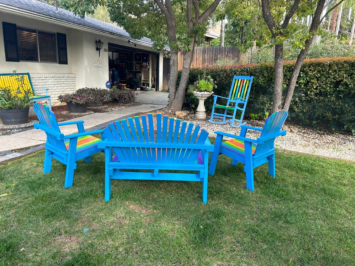 Colorful Patio Seating Tie-dye: Custom Painted - Etsy