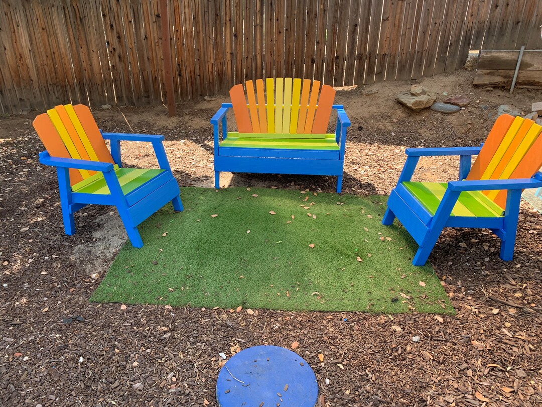Colorful Patio Seating Sunrise: Custom Painted - Etsy