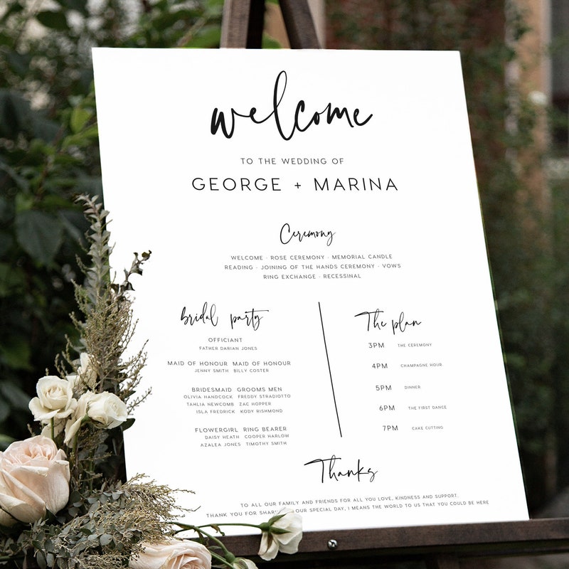 Wedding Program Sign - Etsy