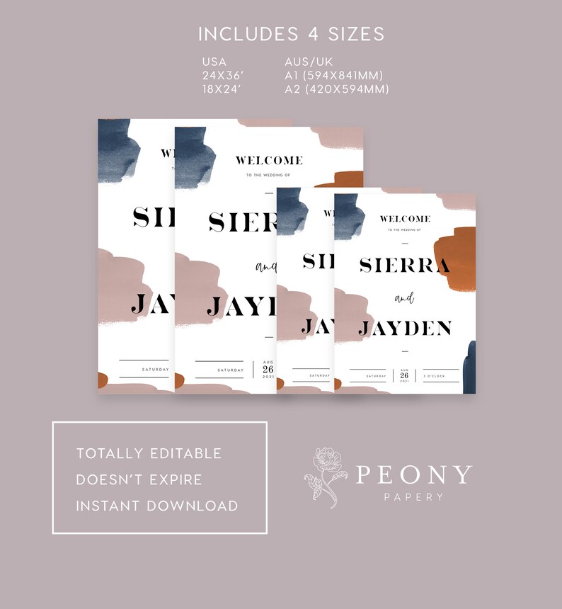 Abstract Welcome Sign INSTANT DOWNLOAD Poster Portrait | Etsy