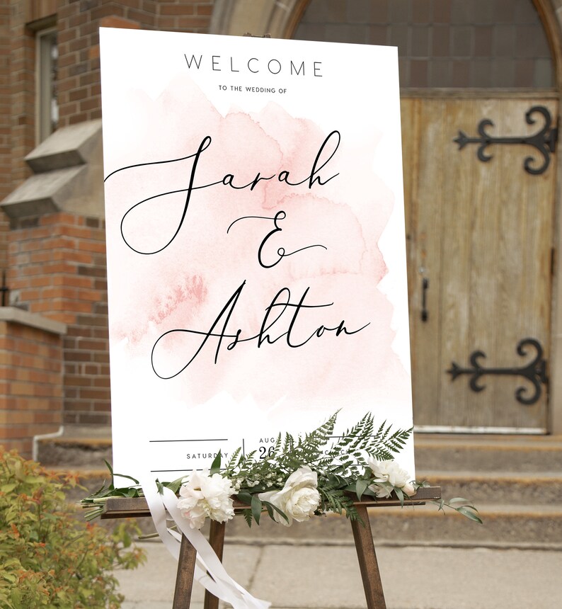 Blush Pink Welcome Sign INSTANT DOWNLOAD Poster, Portrait, Templett ...