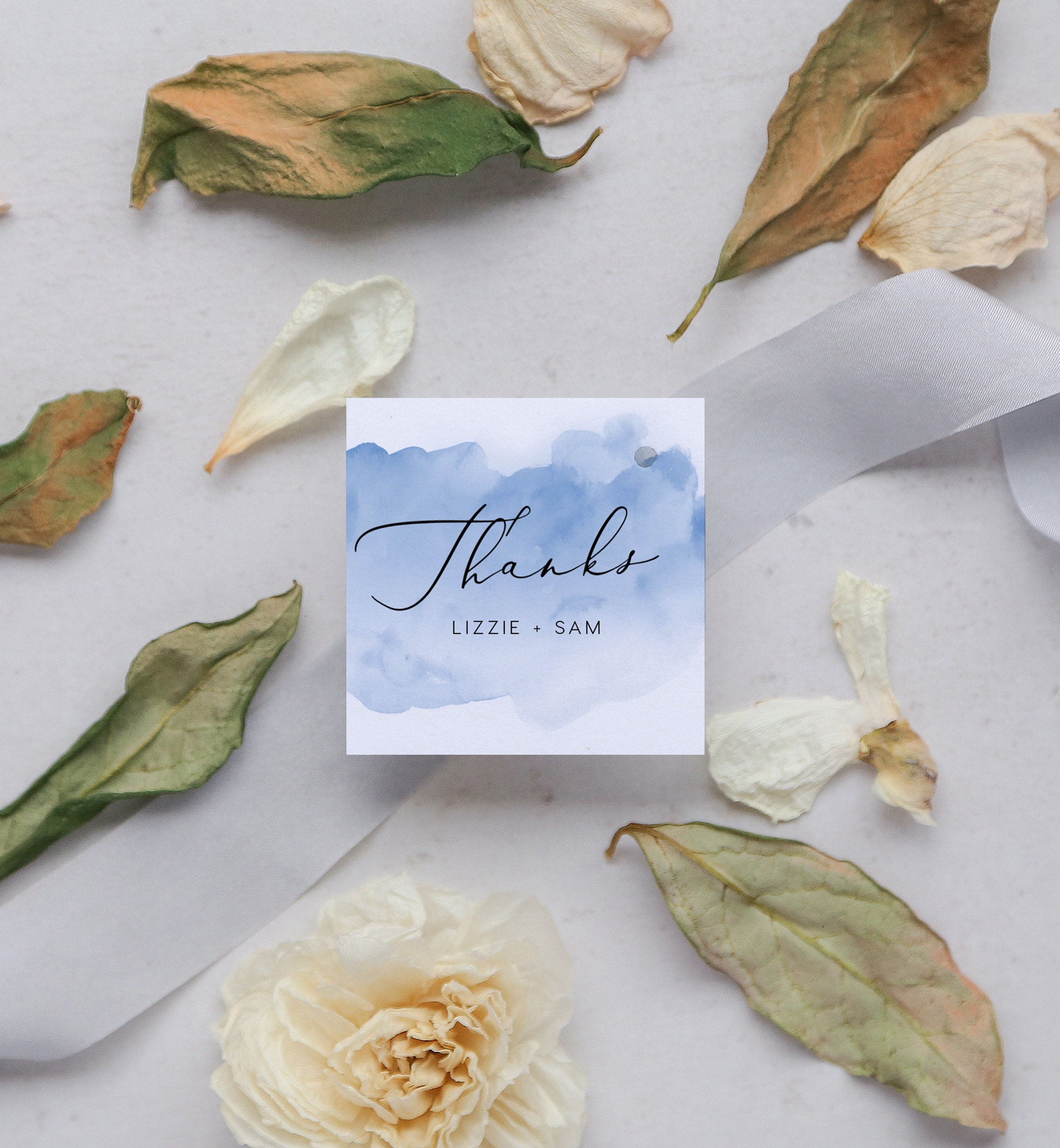 Round Thank You Tag INSTANT DOWNLOAD Square Favor Tag Favour - Etsy