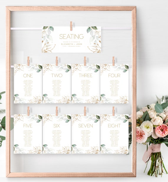 Baby Shower Seating Chart Small Cards INSTANT DOWNLOAD | Etsy