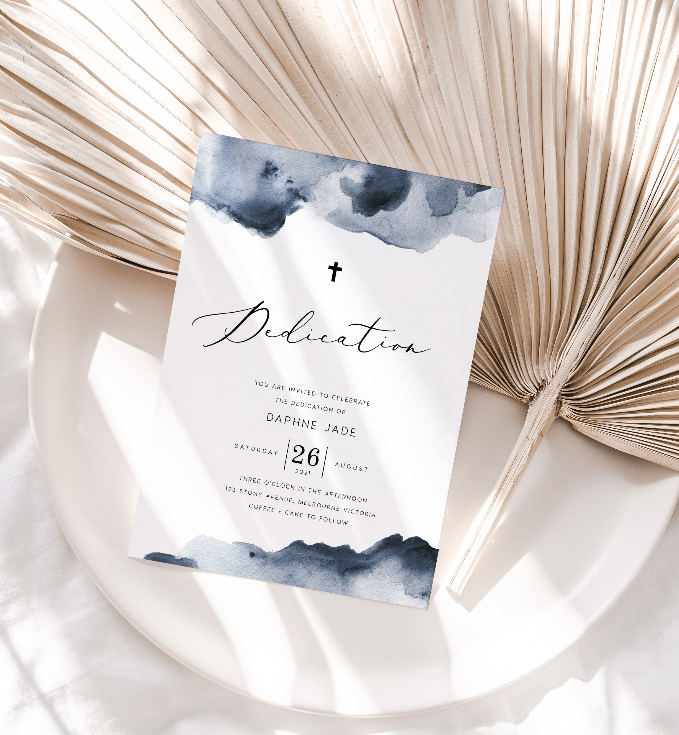 Dedication Invitation INSTANT DOWNLOAD Editable Printable | Etsy