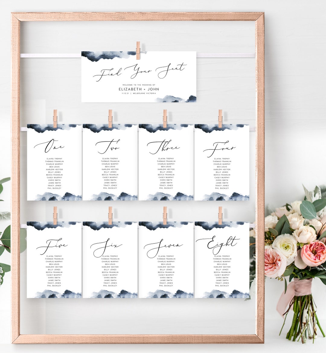 Baby Shower Seating Chart Small Cards INSTANT DOWNLOAD, Editable Pdf ...