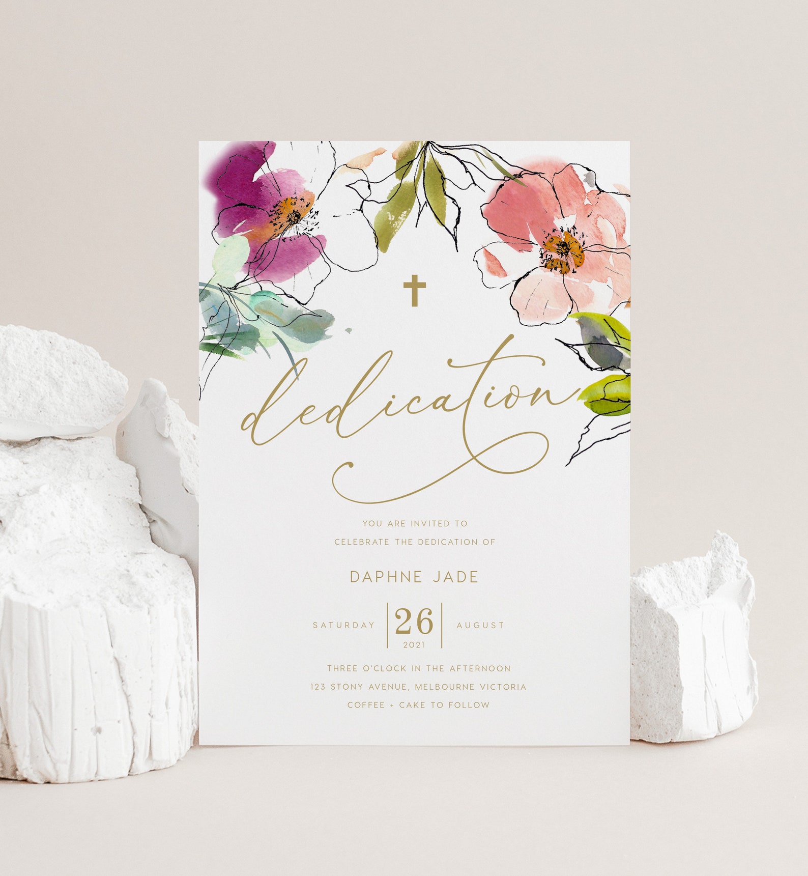 Dedication Invitation INSTANT DOWNLOAD Editable Printable - Etsy