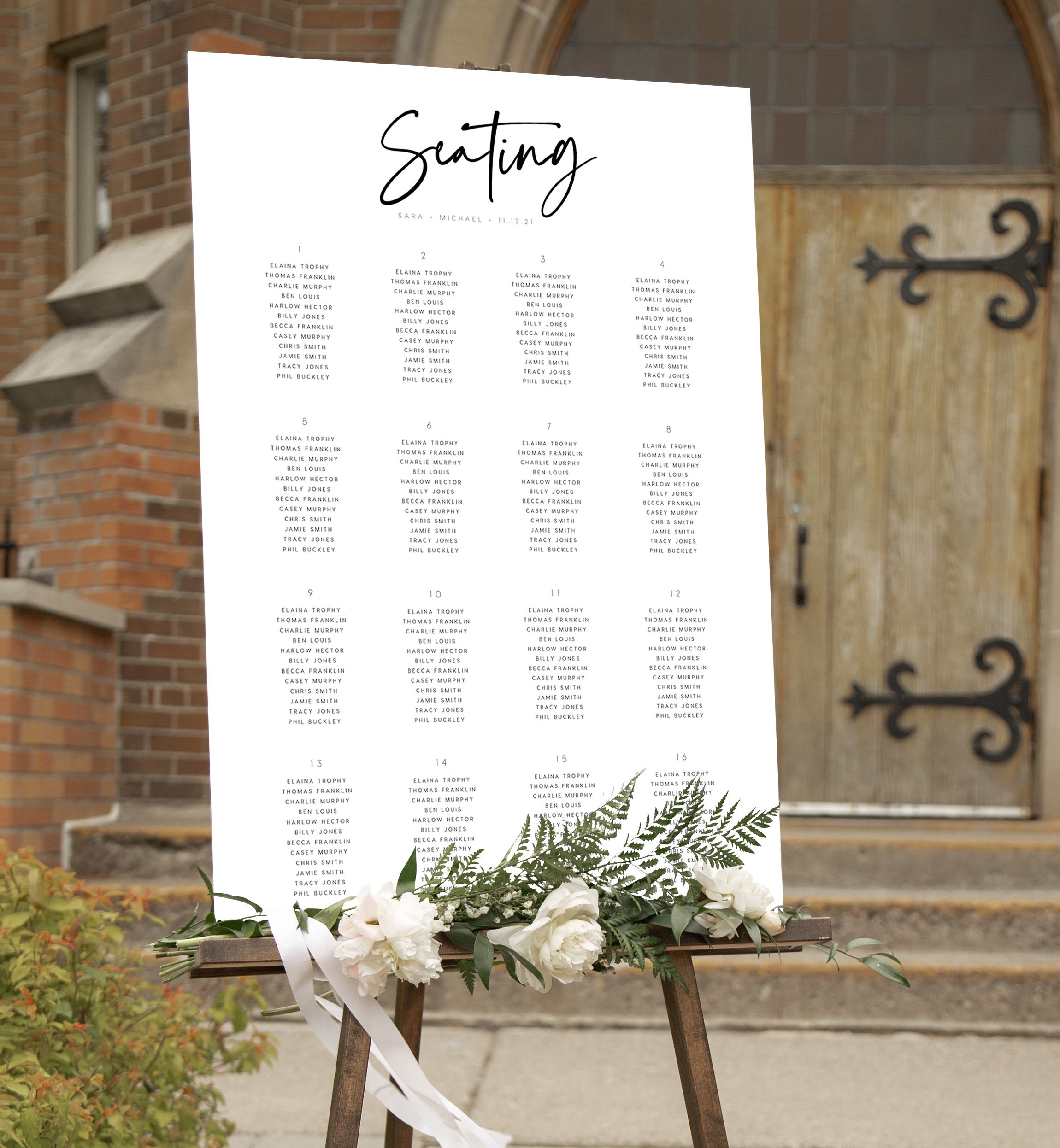Modern Seating Chart INSTANT DOWNLOAD Portrait Sign | Etsy