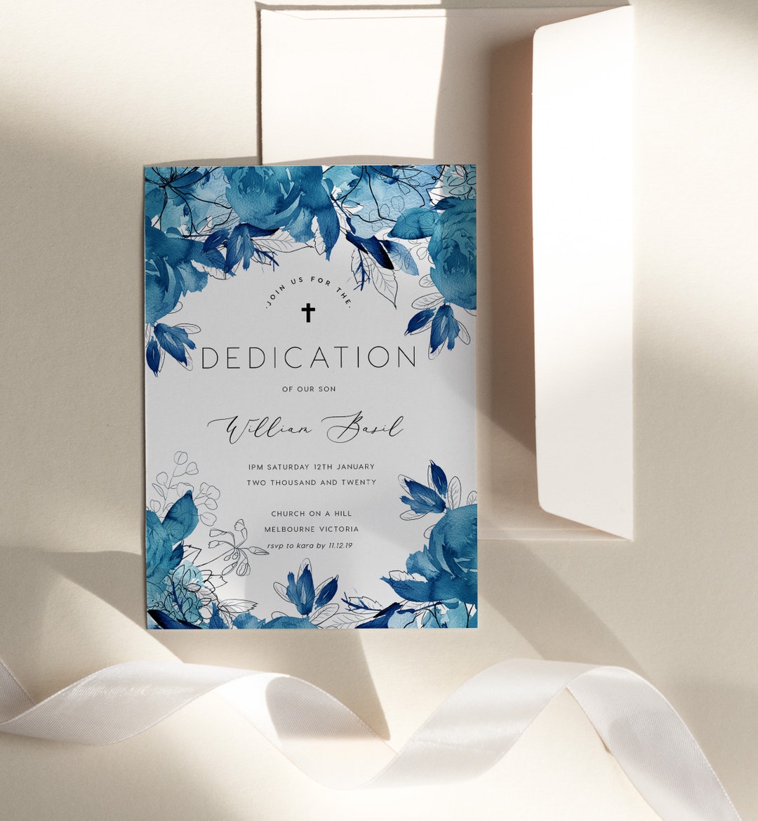 Dedication Invitation INSTANT DOWNLOAD Editable, Printable, 5x7 ...