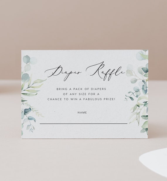 Diaper Raffle Card Editable Pdf Template INSTANT DOWNLOAD | Etsy