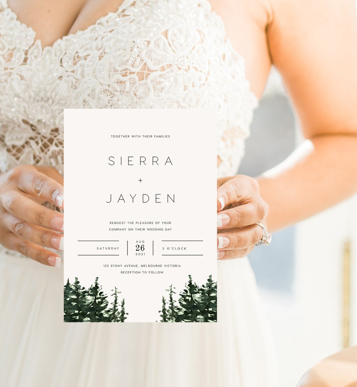 Forest Wedding Invitation INSTANT DOWNLOAD Outdoor Pine - Etsy