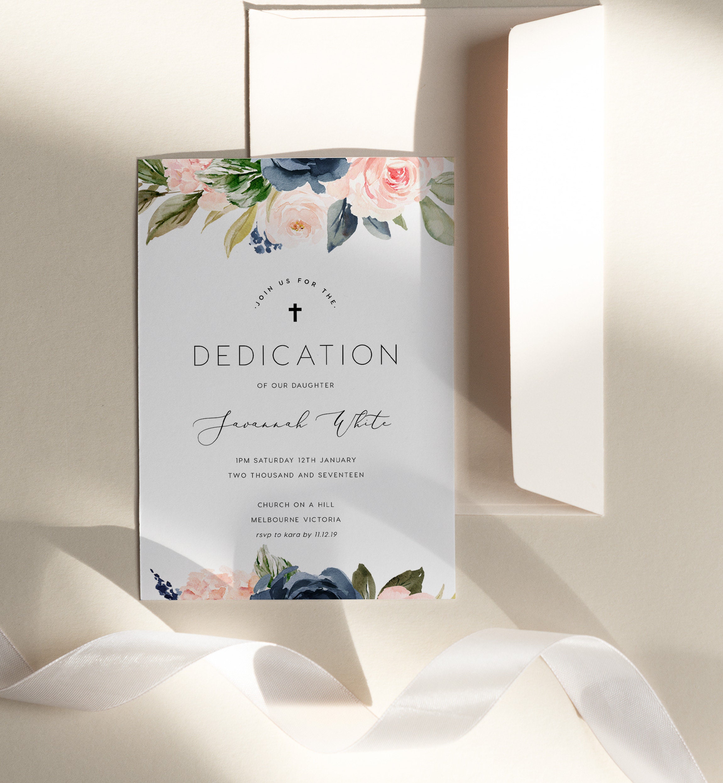 Dedication Invitation INSTANT DOWNLOAD Editable Printable | Etsy