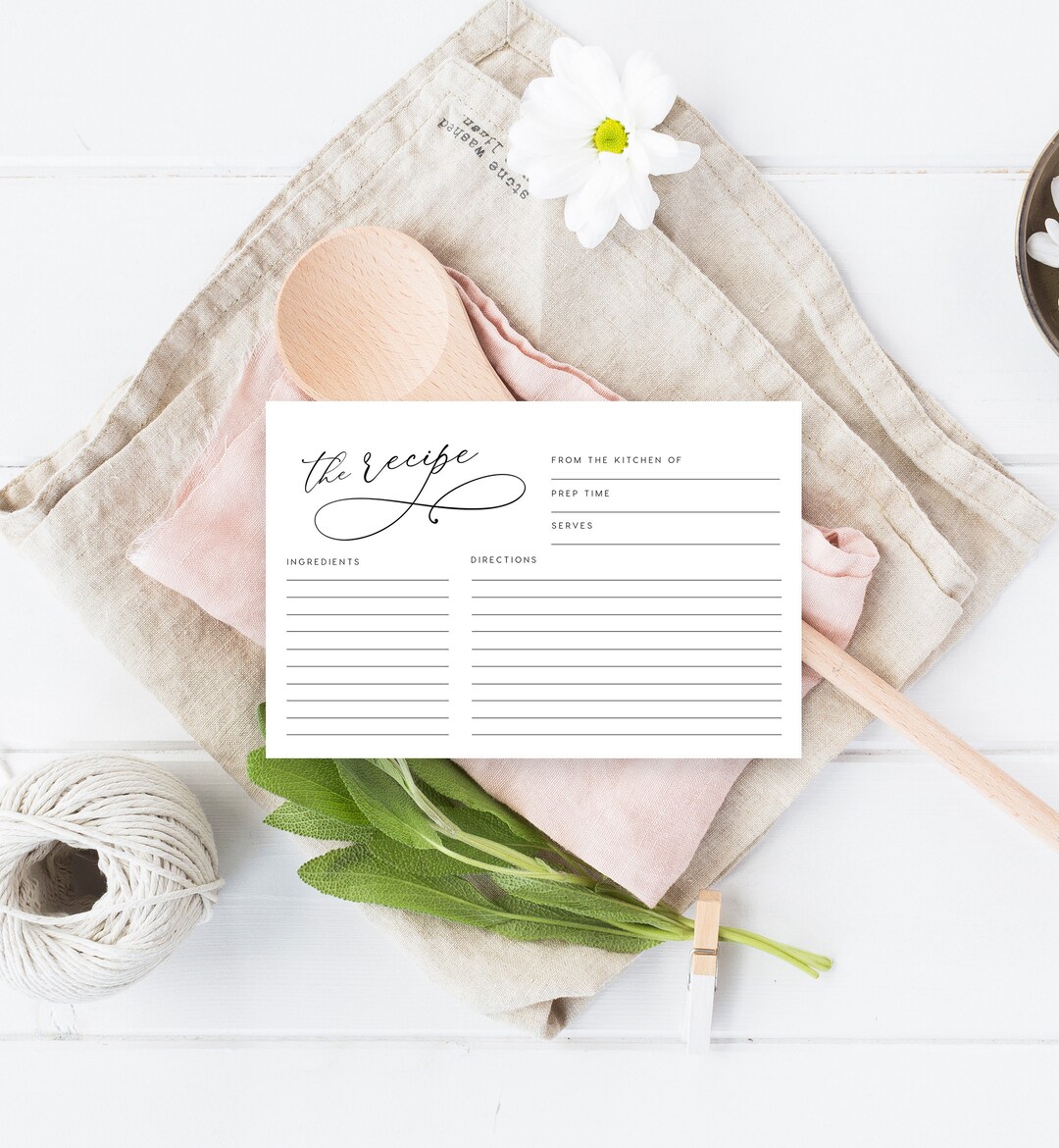 Recipe Card INSTANT DOWNLOAD, Bridal Shower, Hens Night, Bachelorette ...