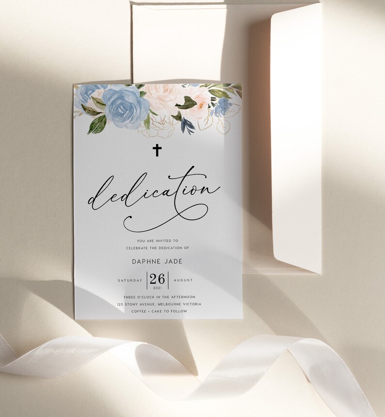 Dedication Invitation INSTANT DOWNLOAD Editable Printable | Etsy