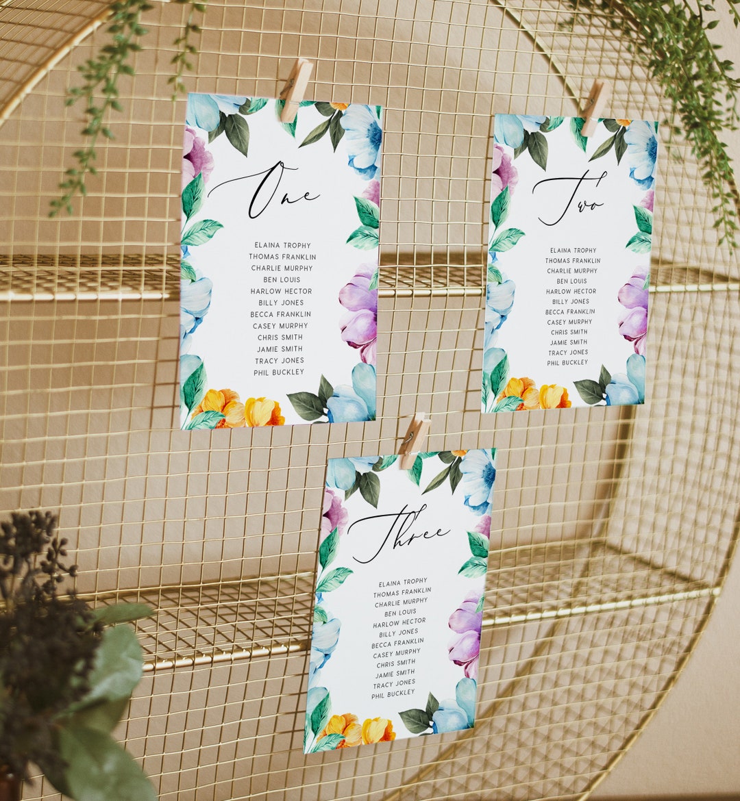 Baby Shower Seating Chart Small Cards INSTANT DOWNLOAD, Editable Pdf ...