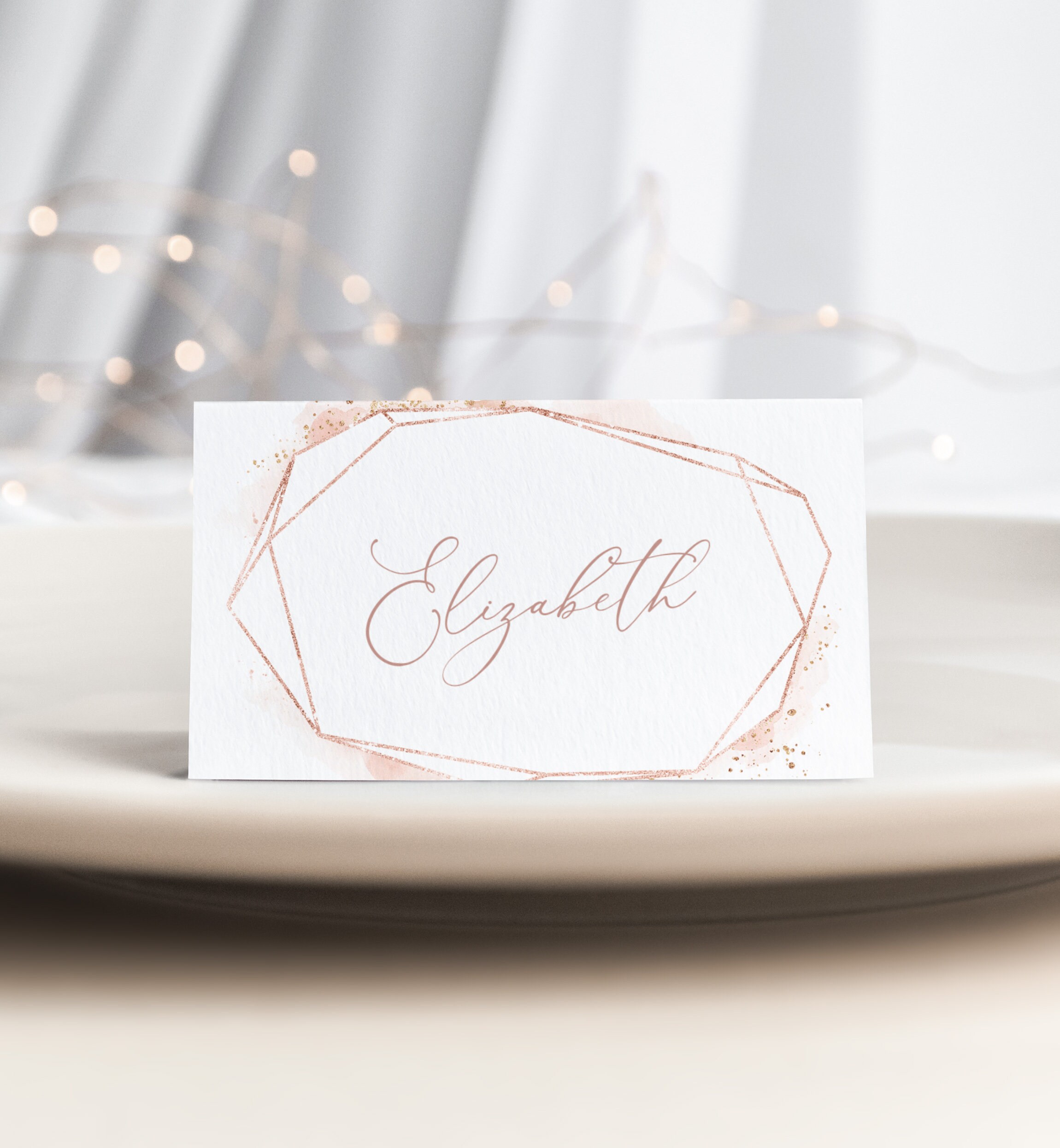 Rose Gold Place Card INSTANT DOWNLOAD Eucalyptus Wedding - Etsy