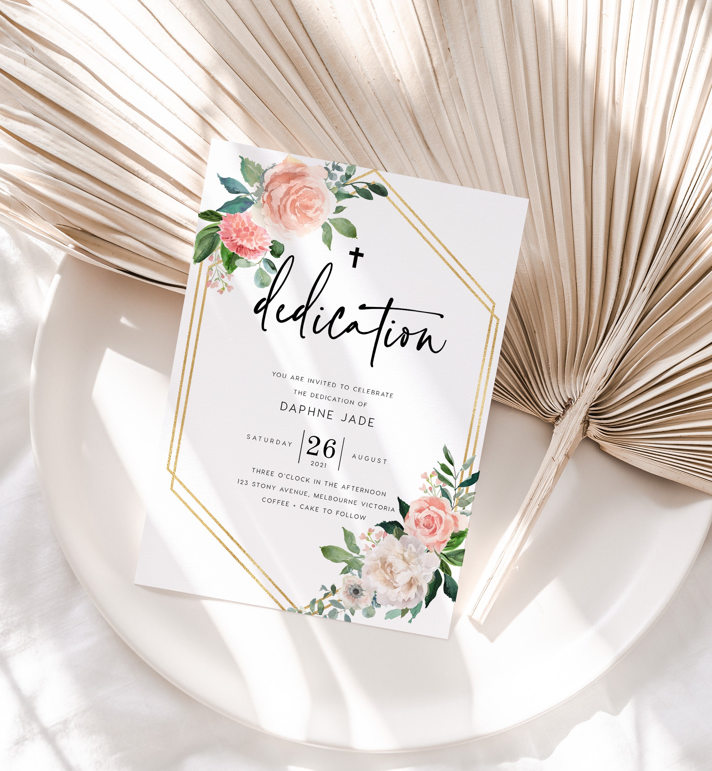 Dedication Invitation INSTANT DOWNLOAD Editable Printable | Etsy