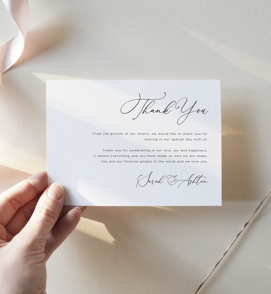 Calligraphy Thank You Note INSTANT DOWNLOAD Welcome Note, Thank You ...