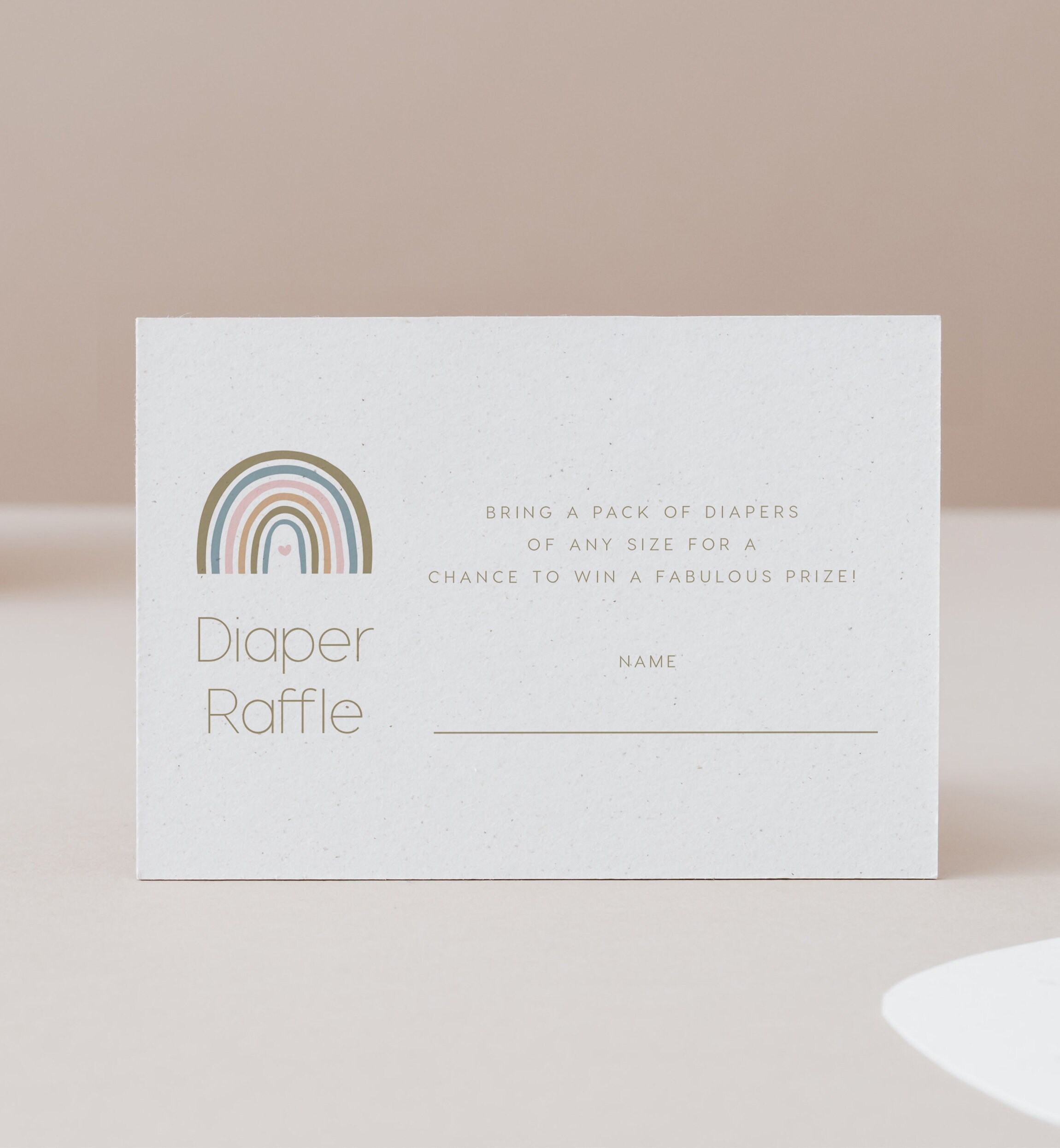 Diaper Raffle Card Editable Pdf Template, INSTANT DOWNLOAD, Gender ...