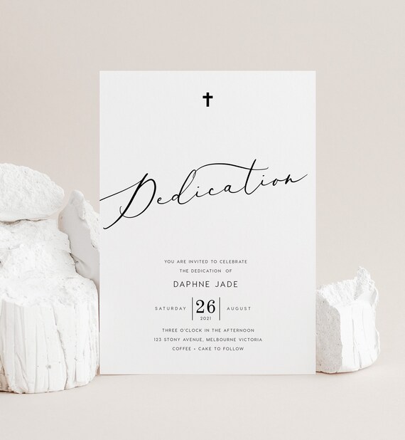 Dedication Invitation INSTANT DOWNLOAD Editable Printable | Etsy