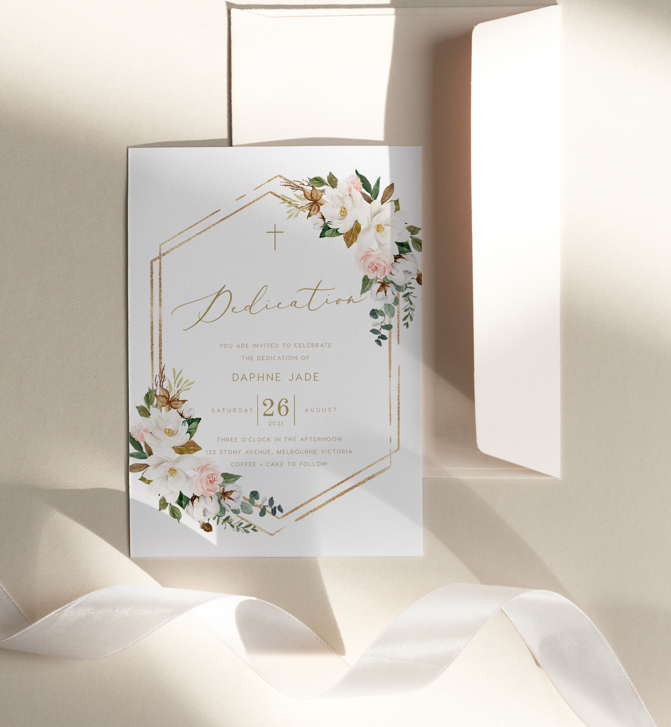 Dedication Invitation INSTANT DOWNLOAD Editable, Printable, 5x7 ...