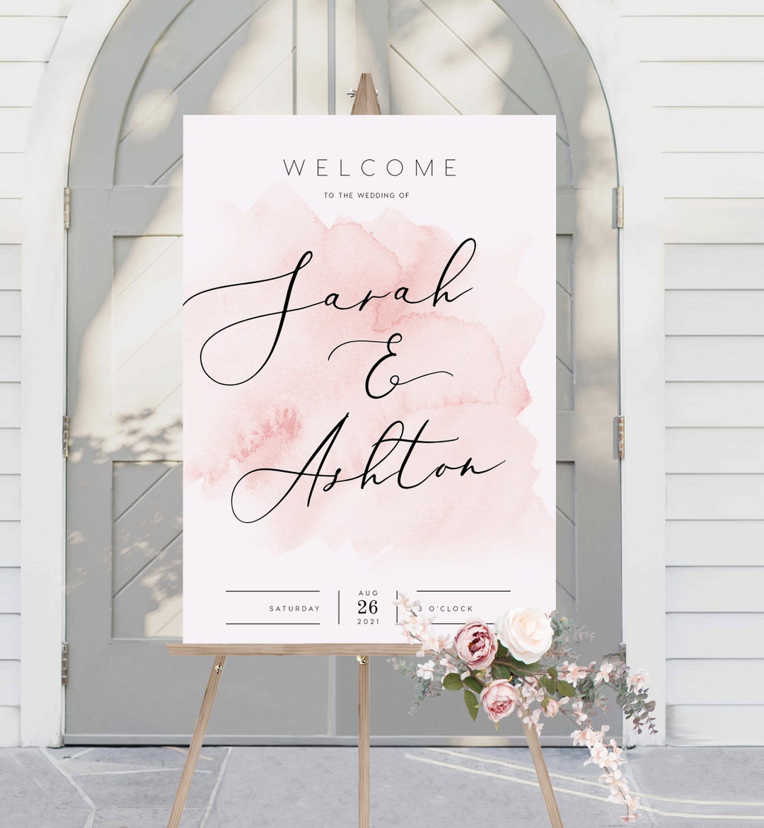 Blush Pink Welcome Sign INSTANT DOWNLOAD Poster, Portrait, Templett ...