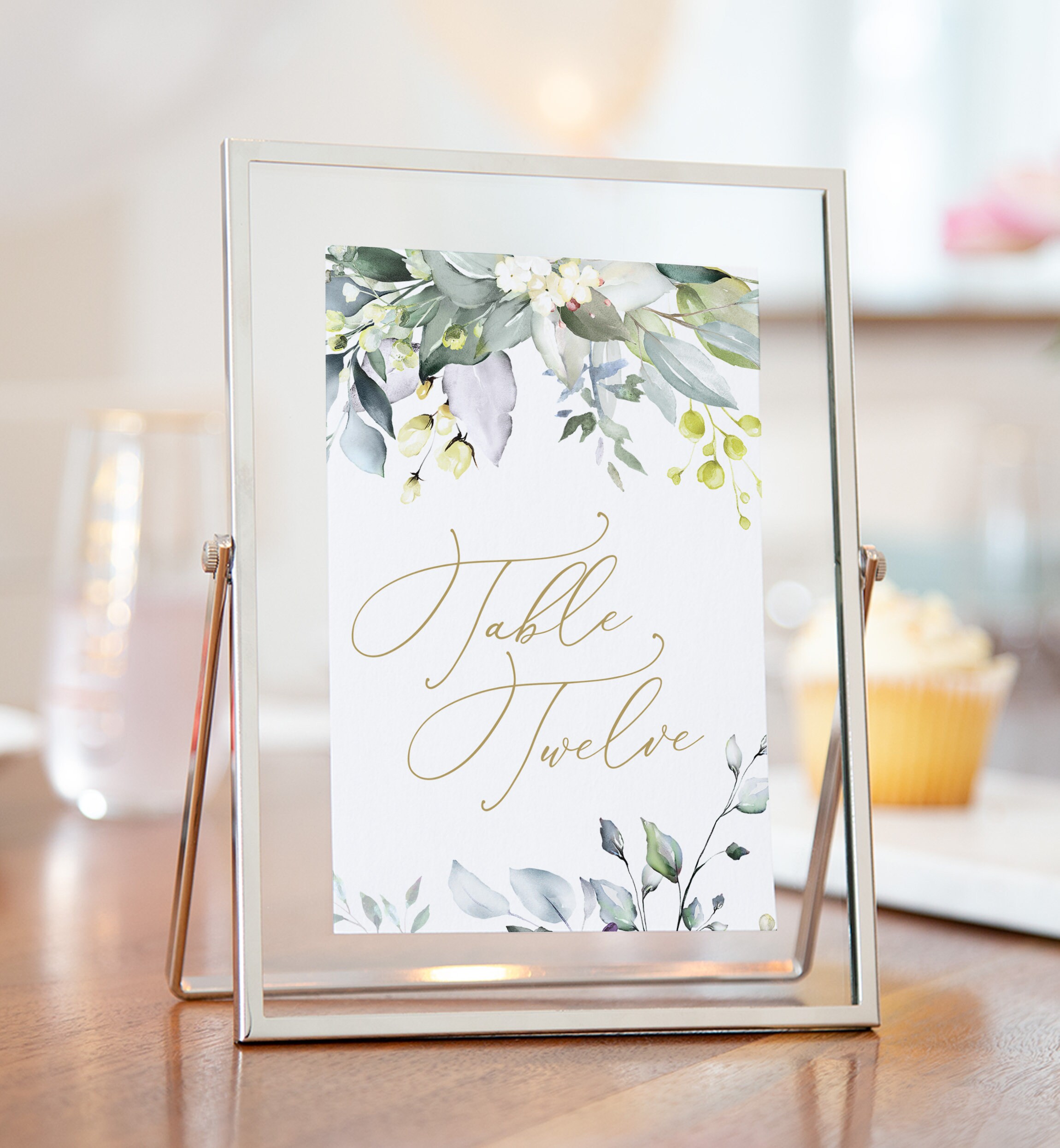 Greenery Table Number INSTANT DOWNLOAD Eucalyptus, Simple, Modern ...