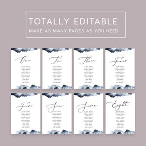Baby Shower Seating Chart Small Cards INSTANT DOWNLOAD, Editable Pdf ...