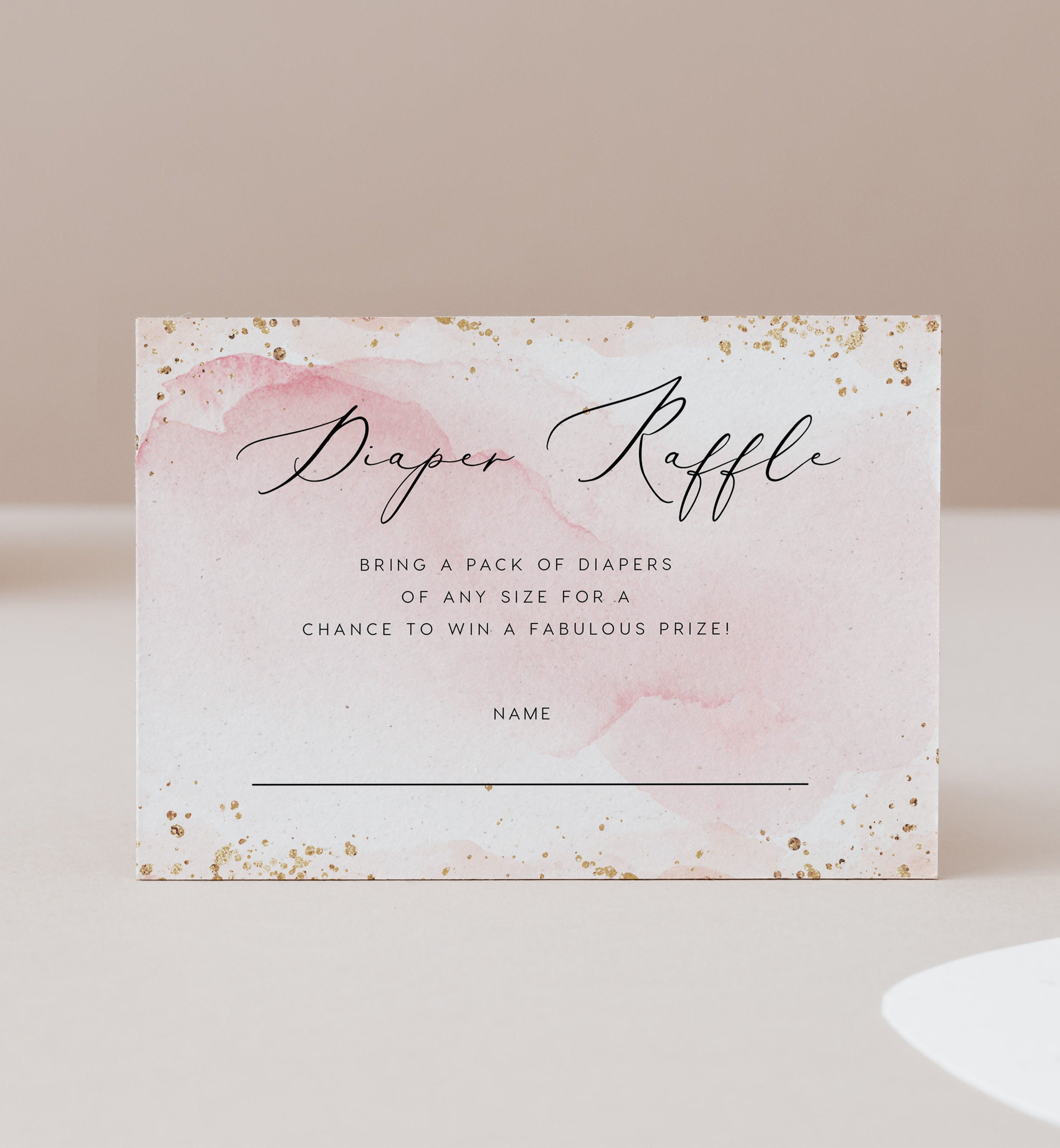 Diaper Raffle Card Editable Pdf Template INSTANT DOWNLOAD | Etsy