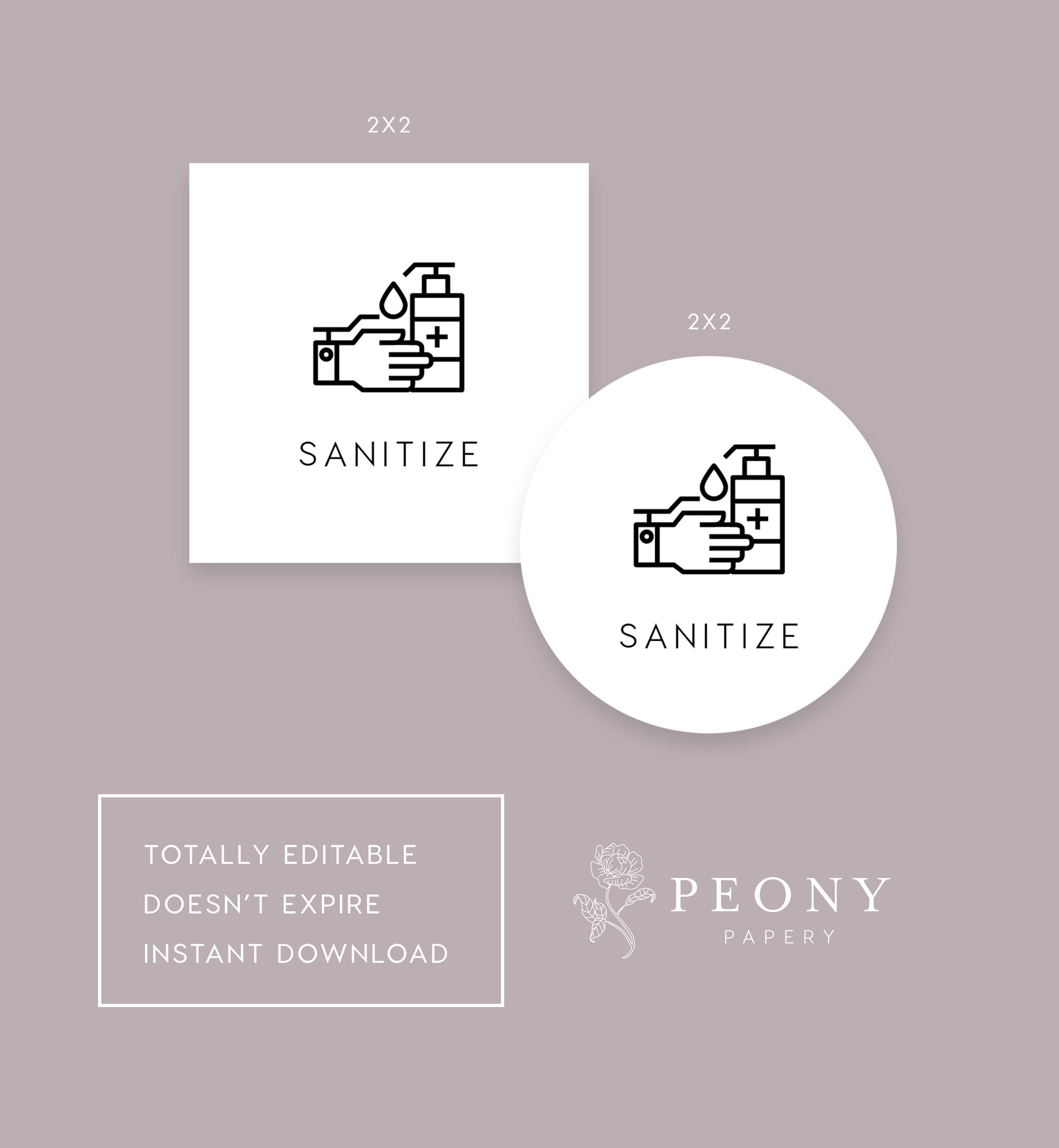 Sanitizer Tag / Label Template INSTANT DOWNLOAD COVID - Etsy