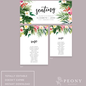 Baby Shower Seating Chart Small Cards INSTANT DOWNLOAD, Editable Pdf ...