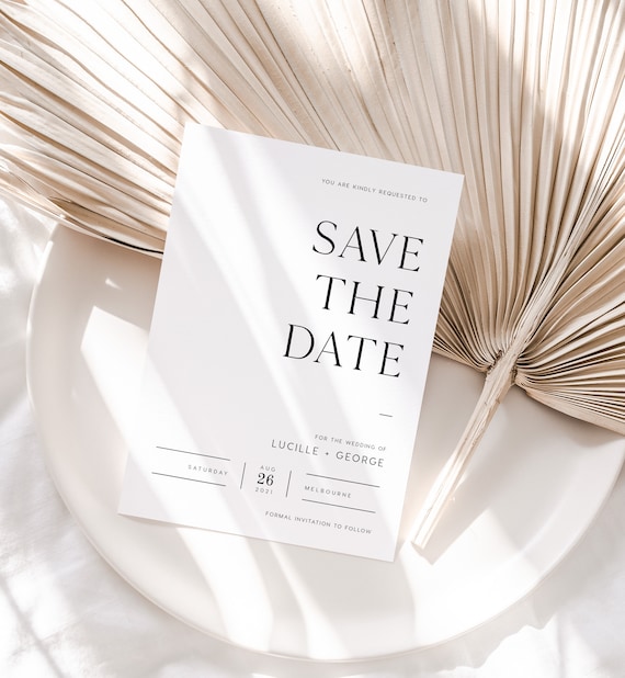 Minimalist Save the Date INSTANT DOWNLOAD Minimal Simple | Etsy