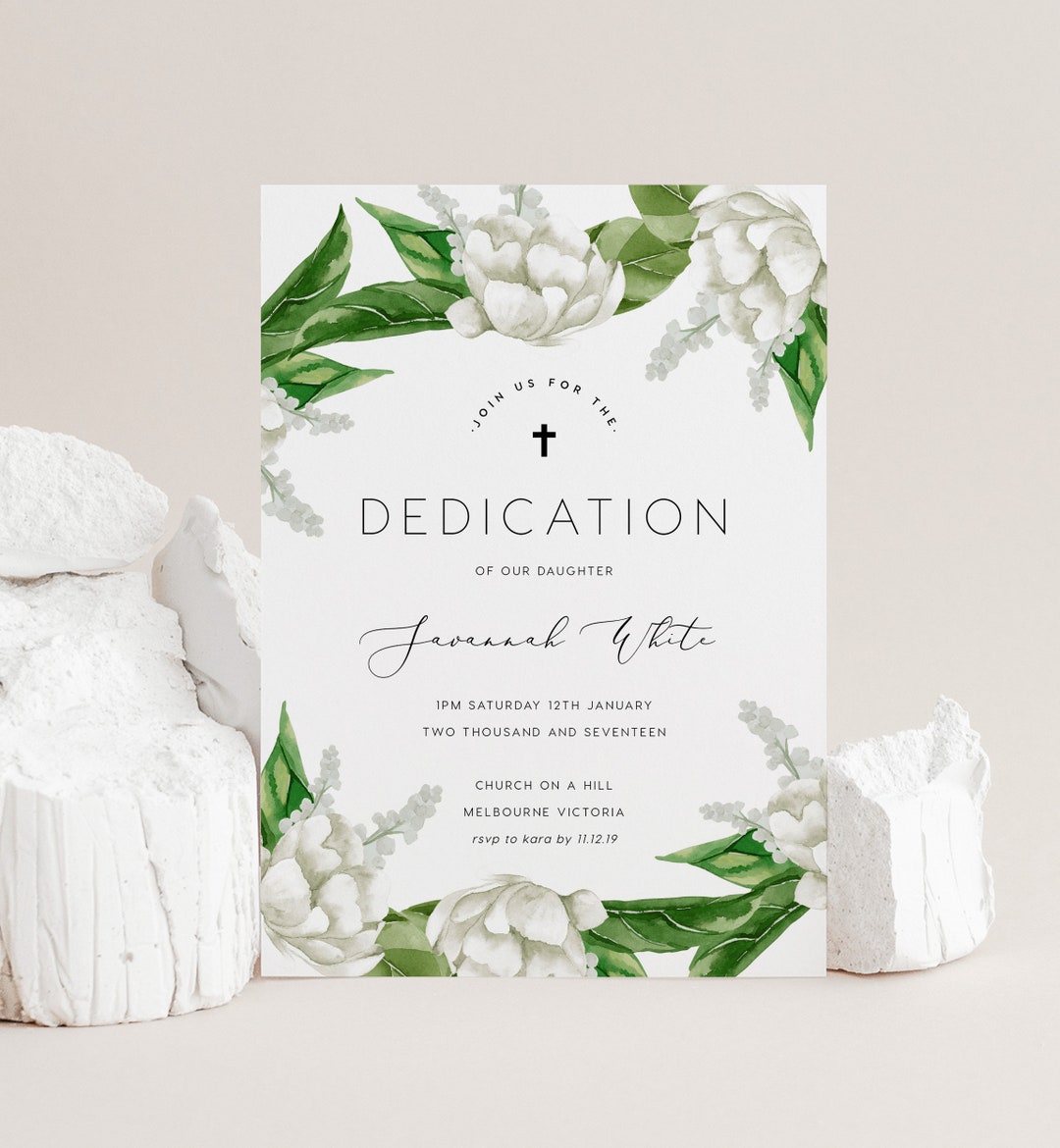 Dedication Invitation INSTANT DOWNLOAD Editable, Printable, 5x7 ...