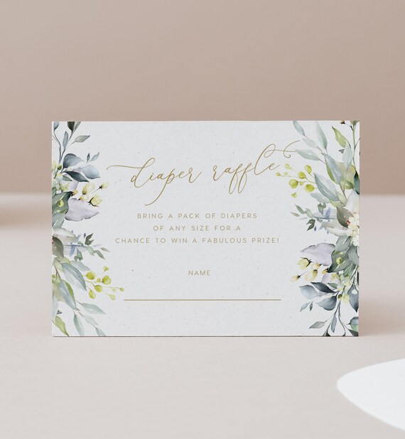 Diaper Raffle Card Editable Pdf Template INSTANT DOWNLOAD | Etsy