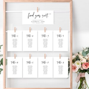 Seating Chart Small Pages INSTANT DOWNLOAD, Editable Pdf, Seating Plan ...