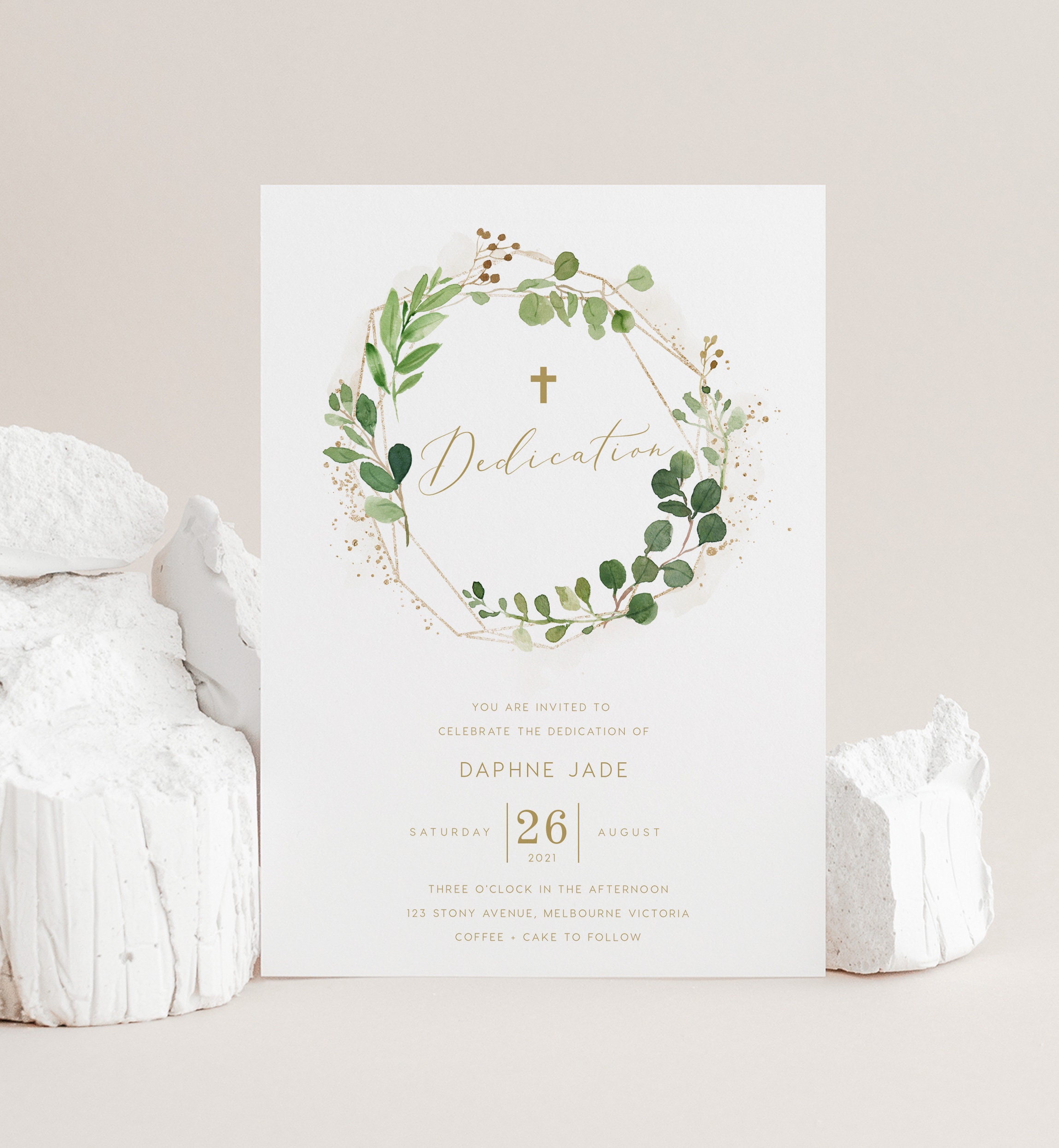 Dedication Invitation INSTANT DOWNLOAD Editable Printable | Etsy