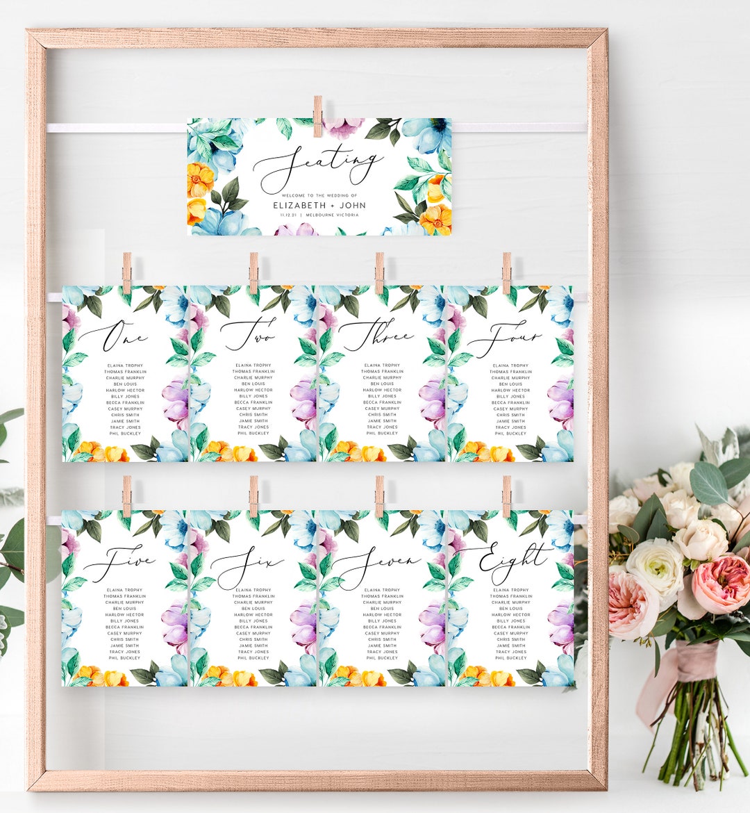 Baby Shower Seating Chart Small Cards INSTANT DOWNLOAD, Editable Pdf ...