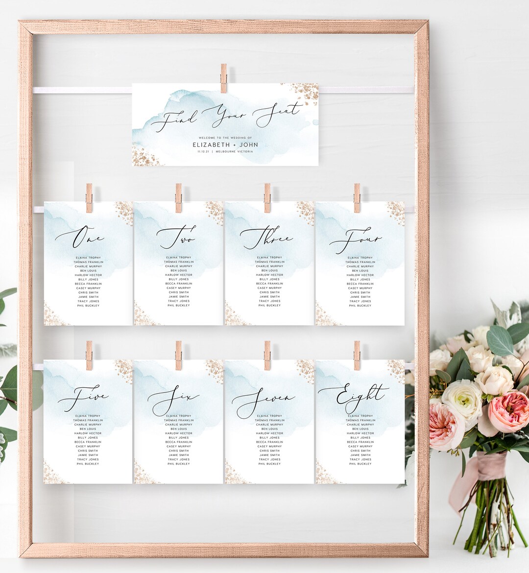 Baby Shower Seating Chart Small Cards INSTANT DOWNLOAD, Editable Pdf ...