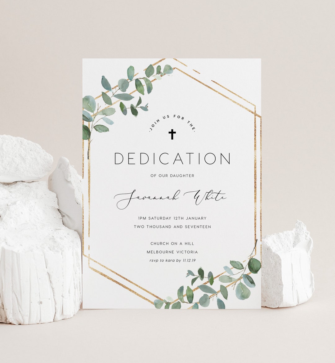 Dedication Invitation INSTANT DOWNLOAD Editable, Printable, 5x7 ...