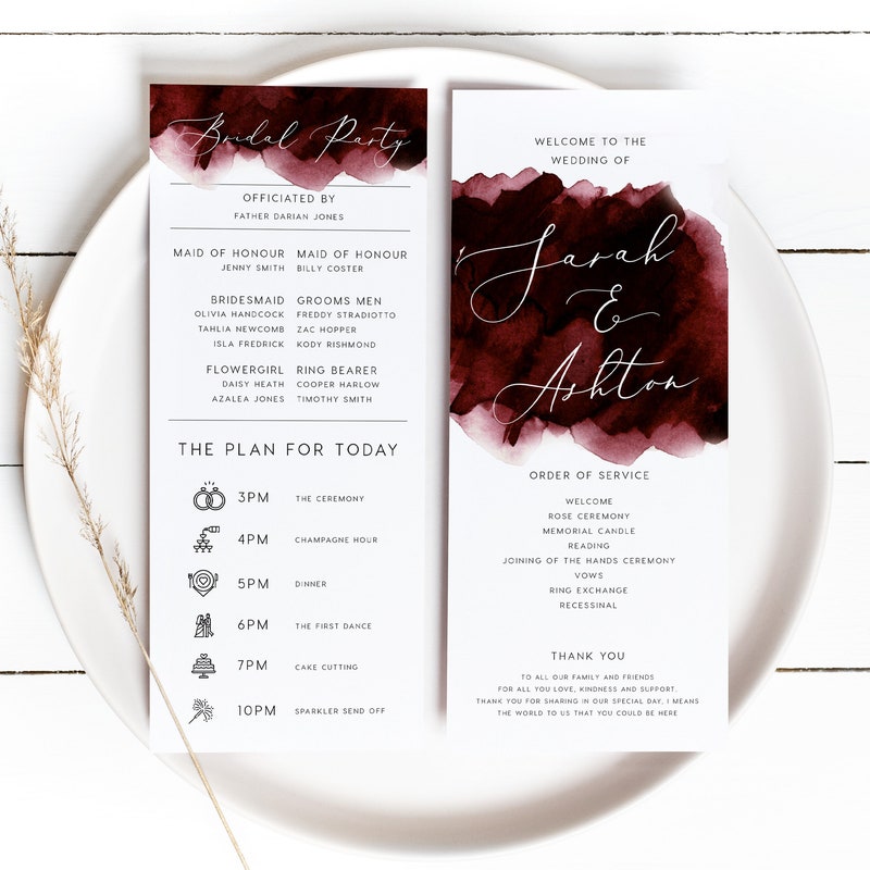 Burgundy Wedding - Etsy UK