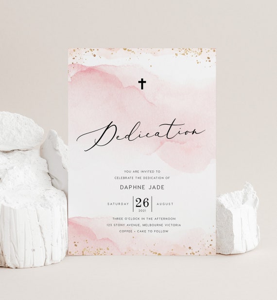 Dedication Invitation INSTANT DOWNLOAD Editable Printable | Etsy