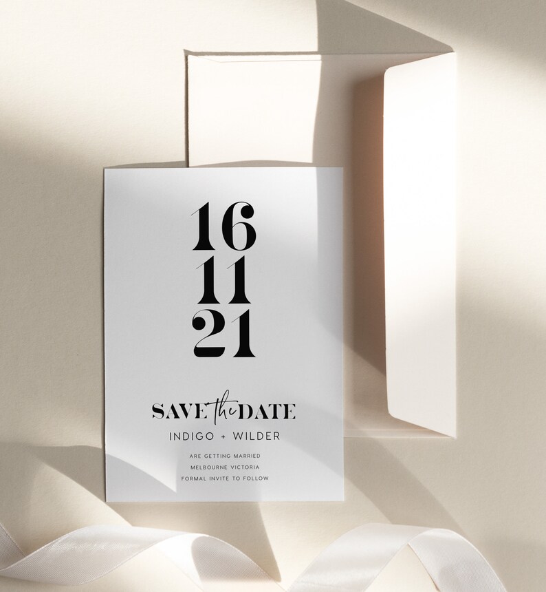 Minimalist Save the Date INSTANT DOWNLOAD Minimal, Simple, Modern ...