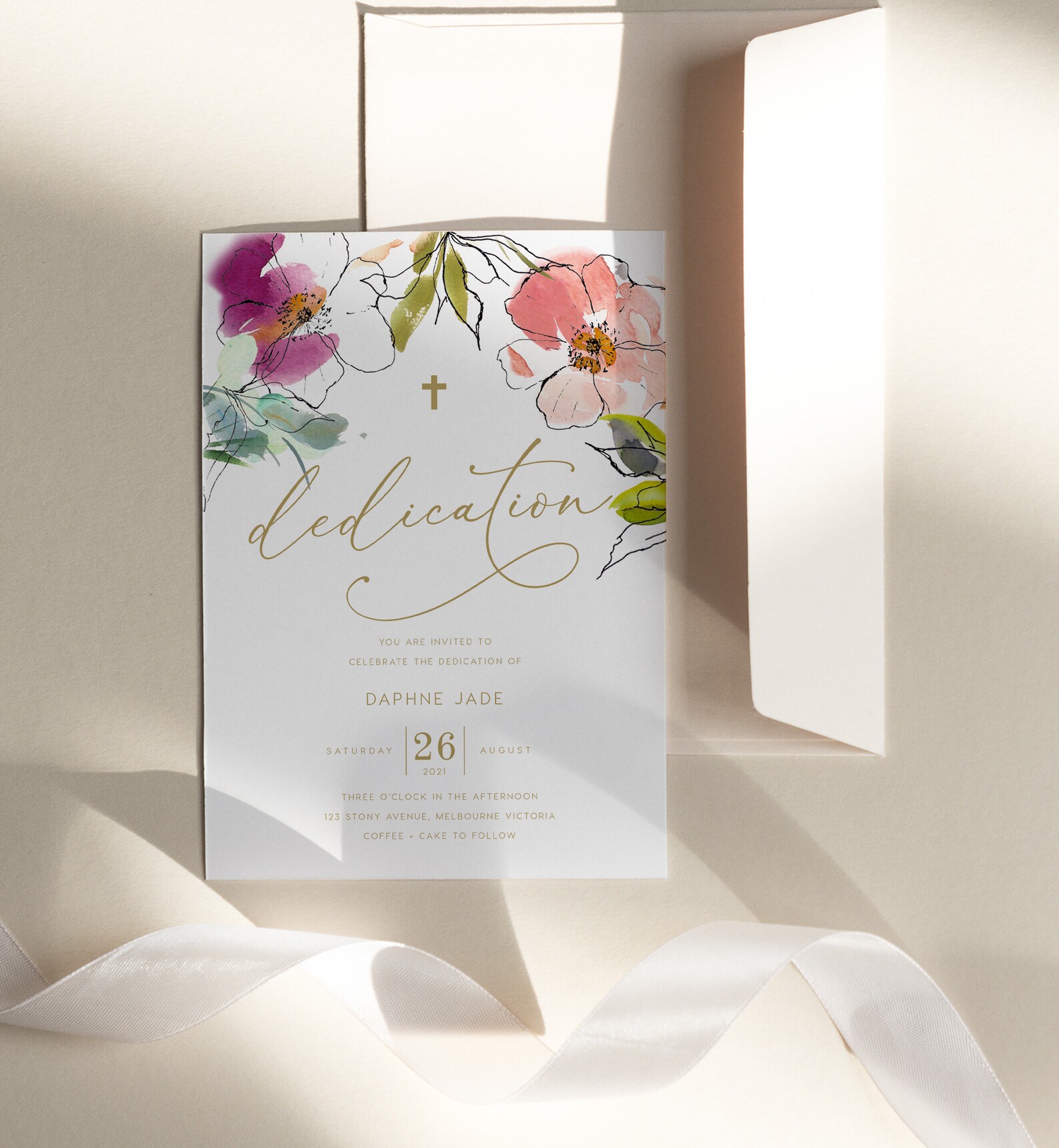 Dedication Invitation INSTANT DOWNLOAD Editable Printable - Etsy